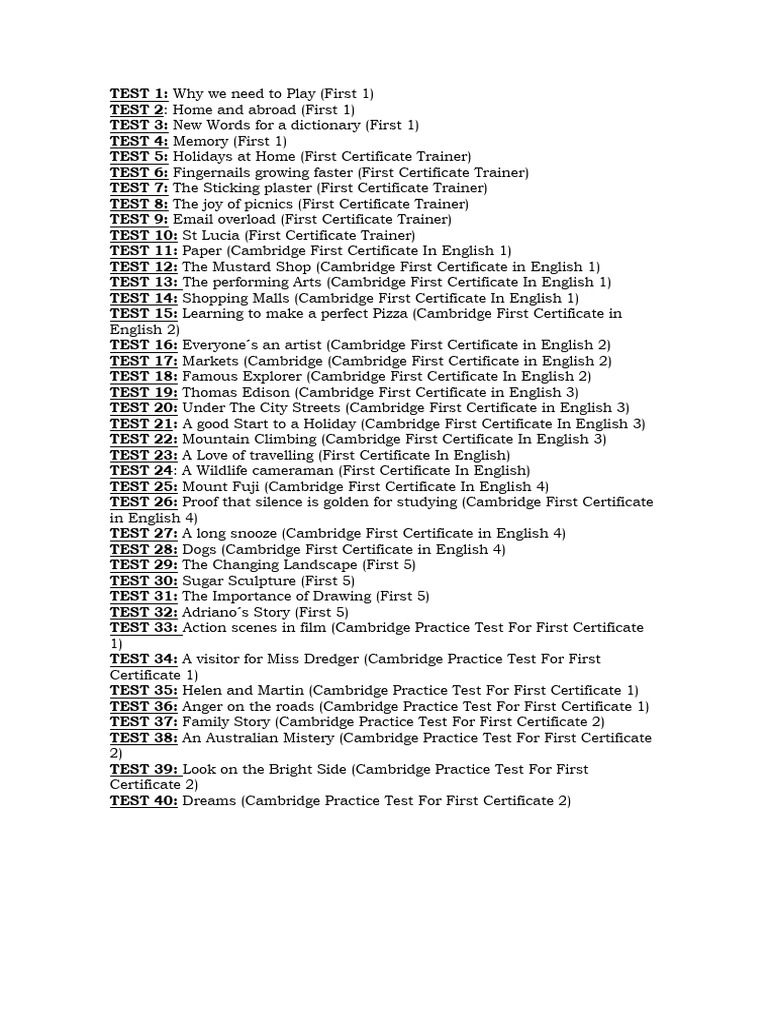 First Use of English Part 1 With Answers - Removed | PDF