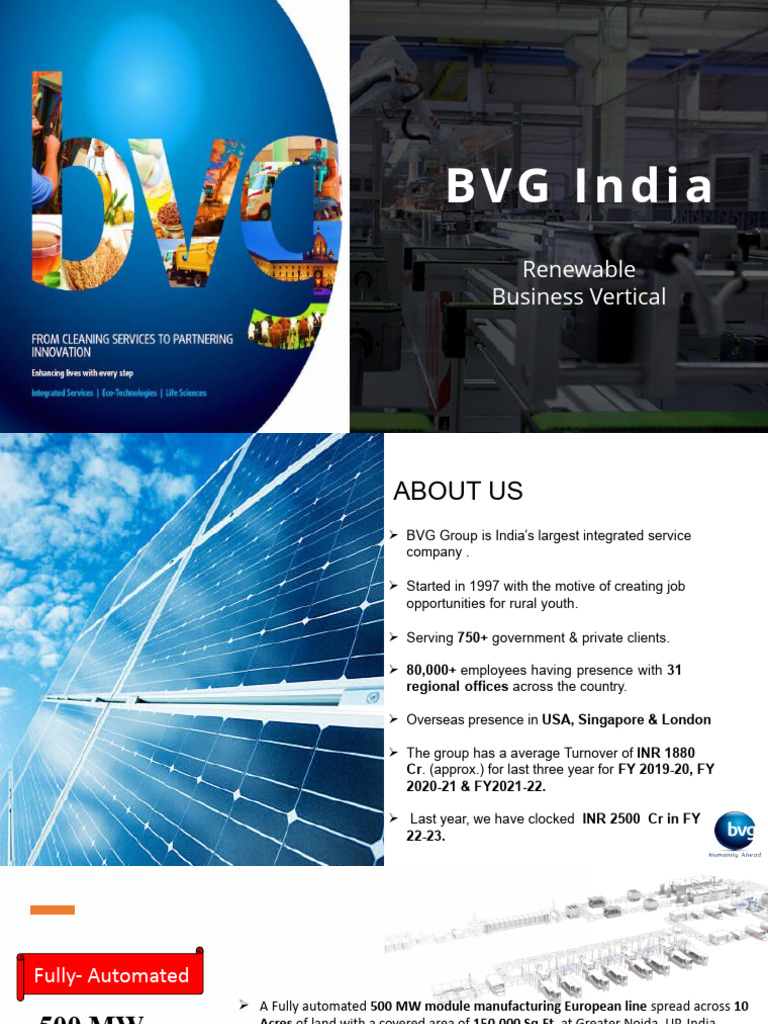 BVG India: Leading Solar Module Manufacturer | PDF | Solar Panel ...