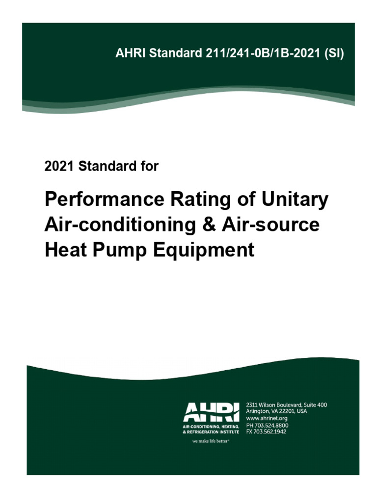 2021 Air Conditioning Performance Standard | PDF | Air Conditioning ...