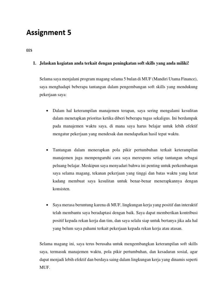 Assignment Bulan 5 - EES | PDF