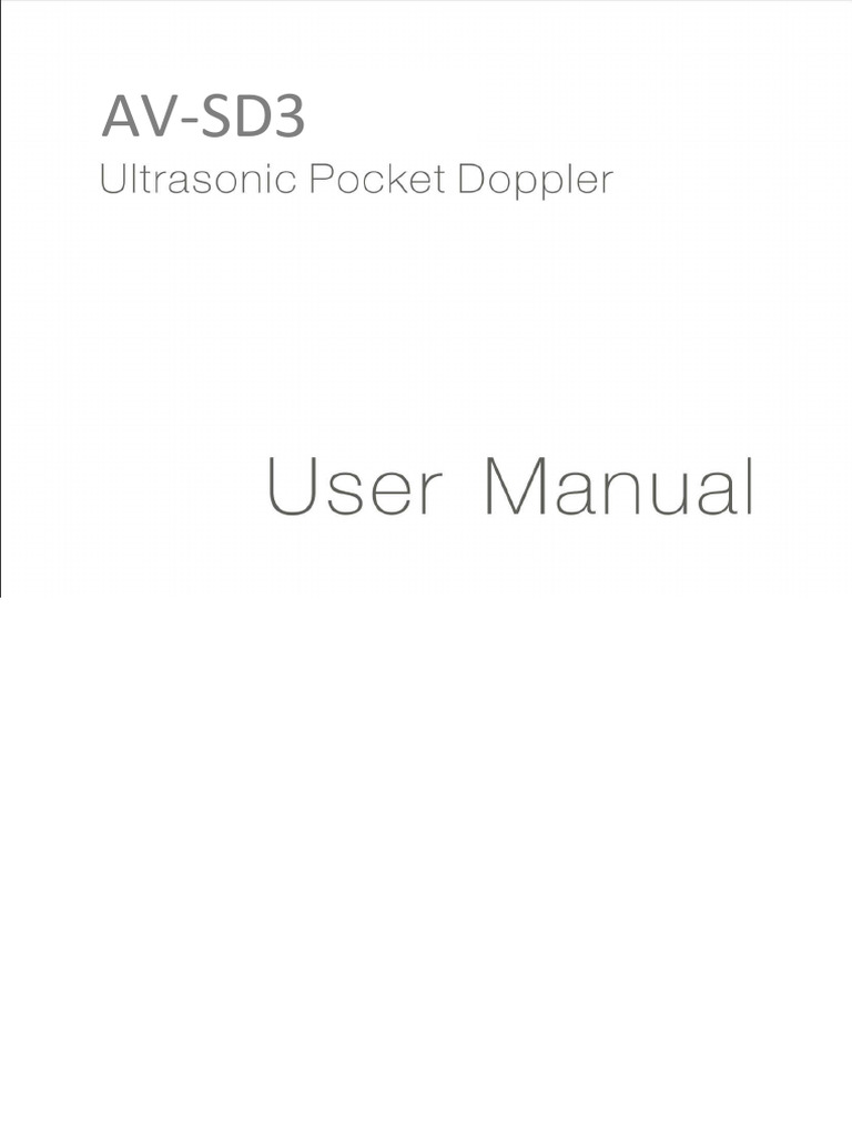 User Manual Fetal Doppler (AV-SD3) | PDF | Medical Ultrasound | Battery Charger