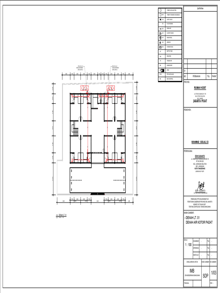 Denah Rumah Kost Jakarta 1:100 | PDF