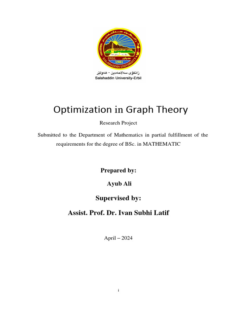 Optimization In Graph Theory PDF Vertex Graph Theory Graph Theory
