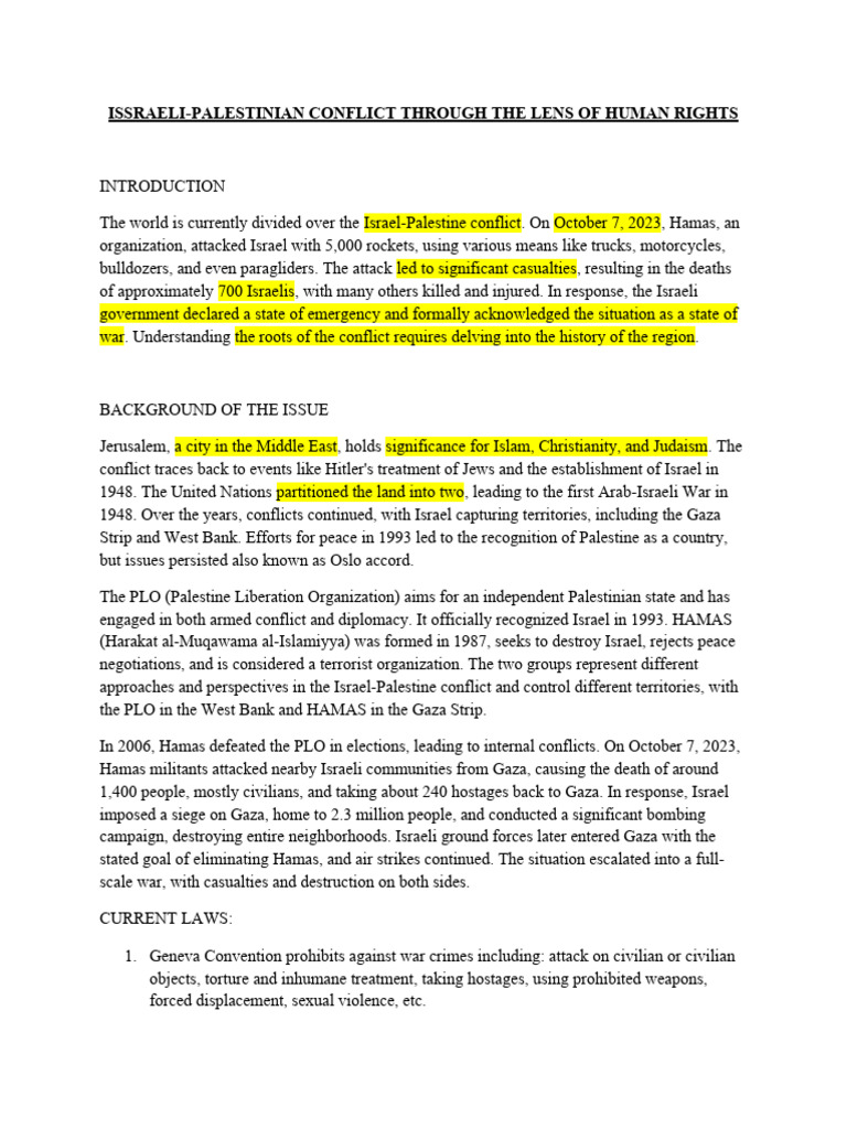 Israeli-Palestinian Conflict | PDF | Israeli–Palestinian Conflict | Hamas