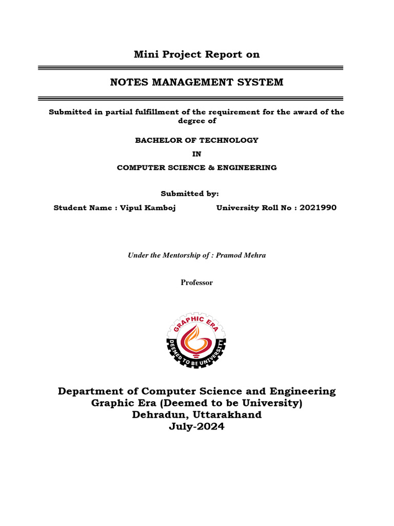 CSE MINI PROJECT Report Template | PDF | Usability | Mobile App