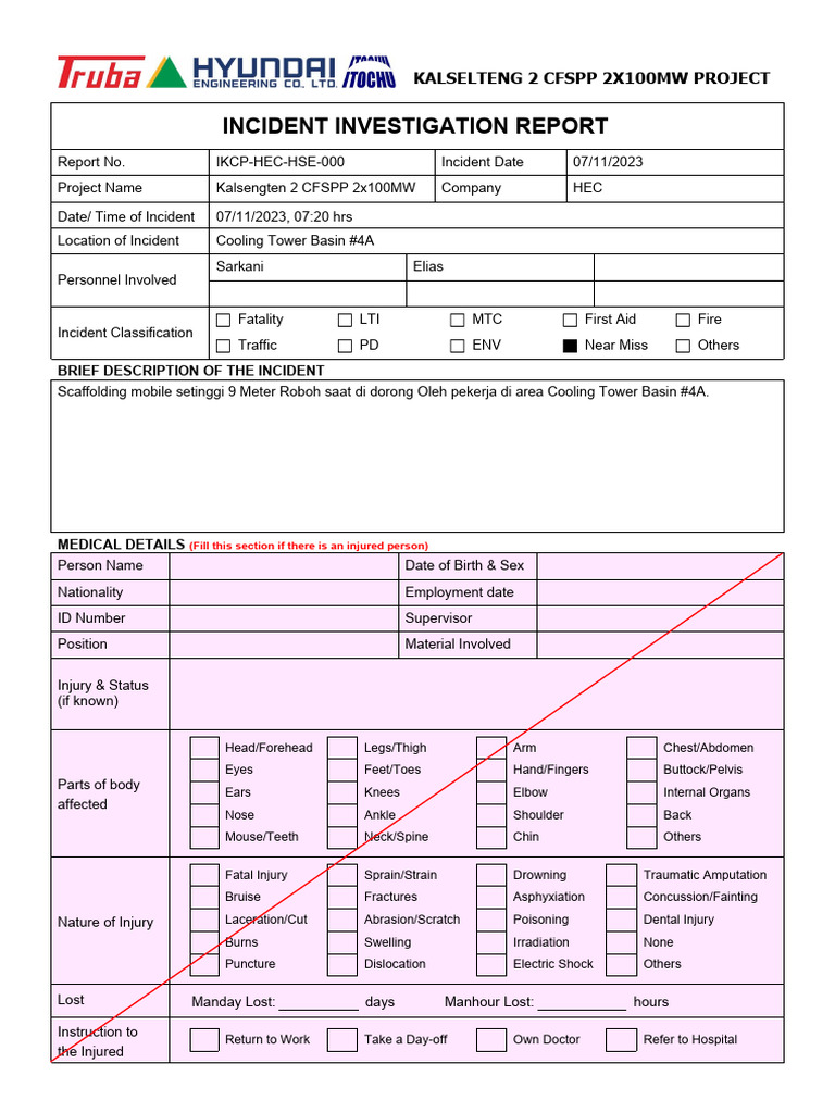 IKCP-HEC-HSE-IR-065 - Incident Investigation Report (NM Scaffolding Faill Cooling Tower) | PDF ...
