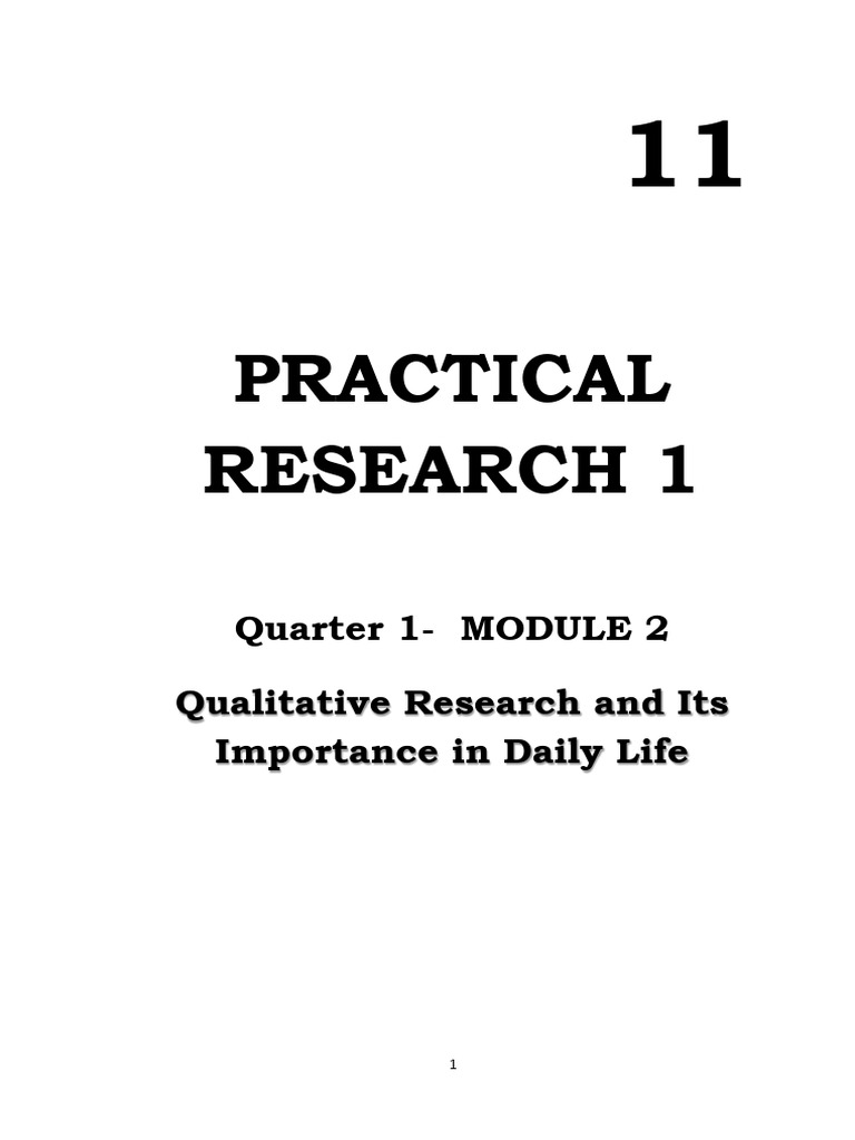 Quarter 1 Module 2 Practical Research 1 | PDF | Qualitative Research ...