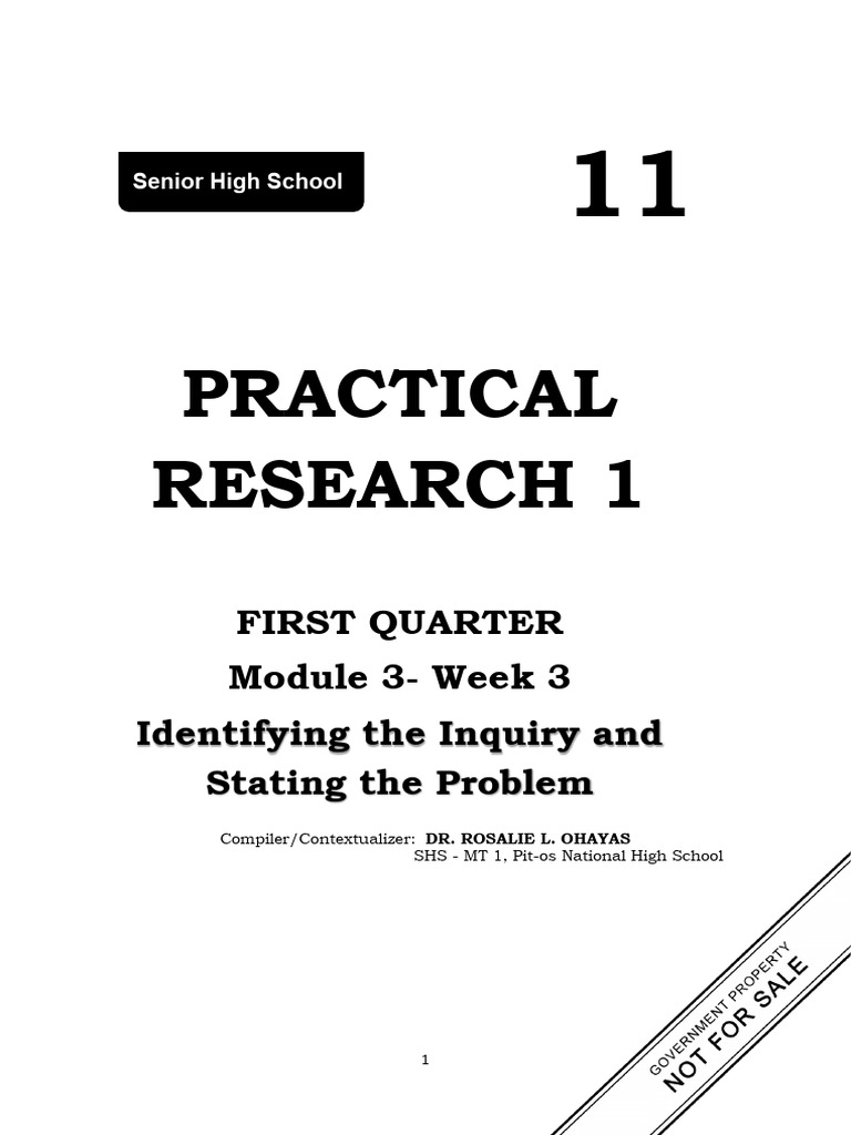 SHS Research Problem Identification | PDF | Qualitative Research | Learning