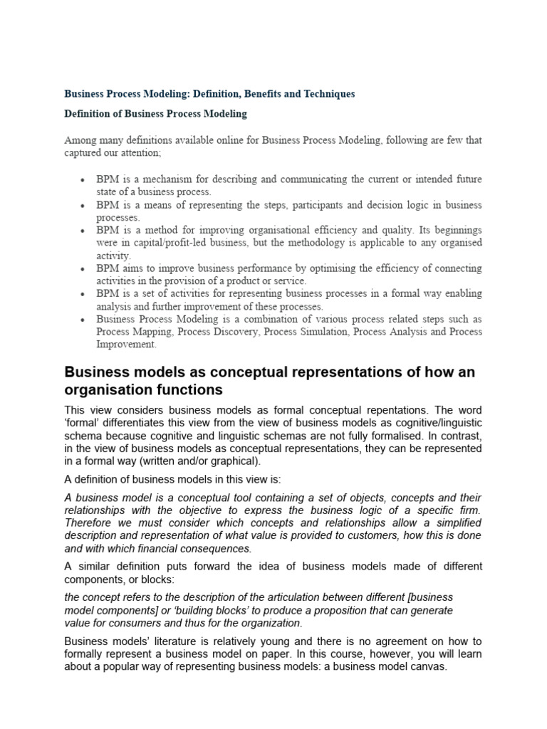 Business Process Modeling | PDF | Business Process Management ...