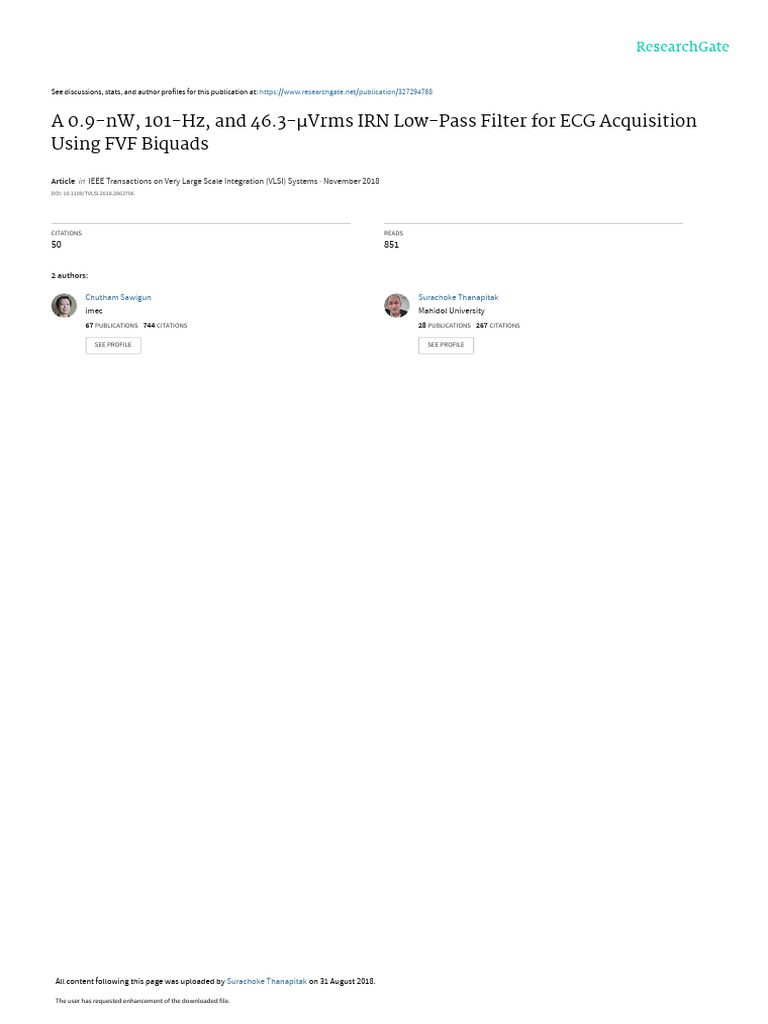 Tvlsi 2018 Revised 1 | PDF | Electronic Filter | Electrical Circuits