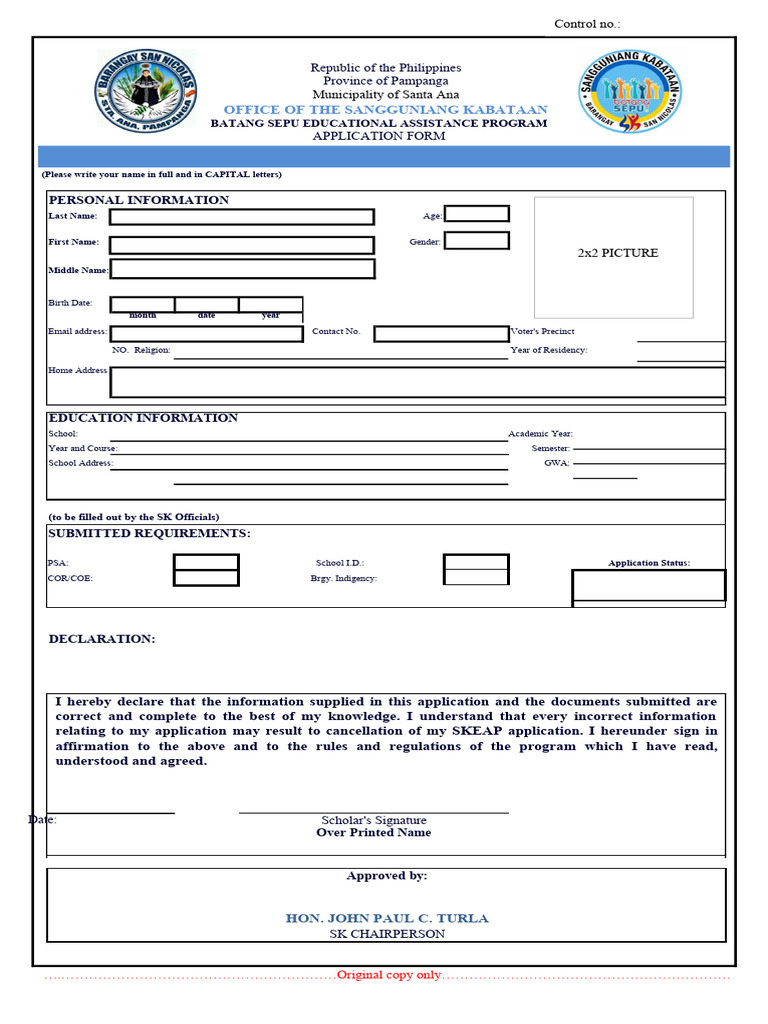 SK Scholar Form 2022 | PDF