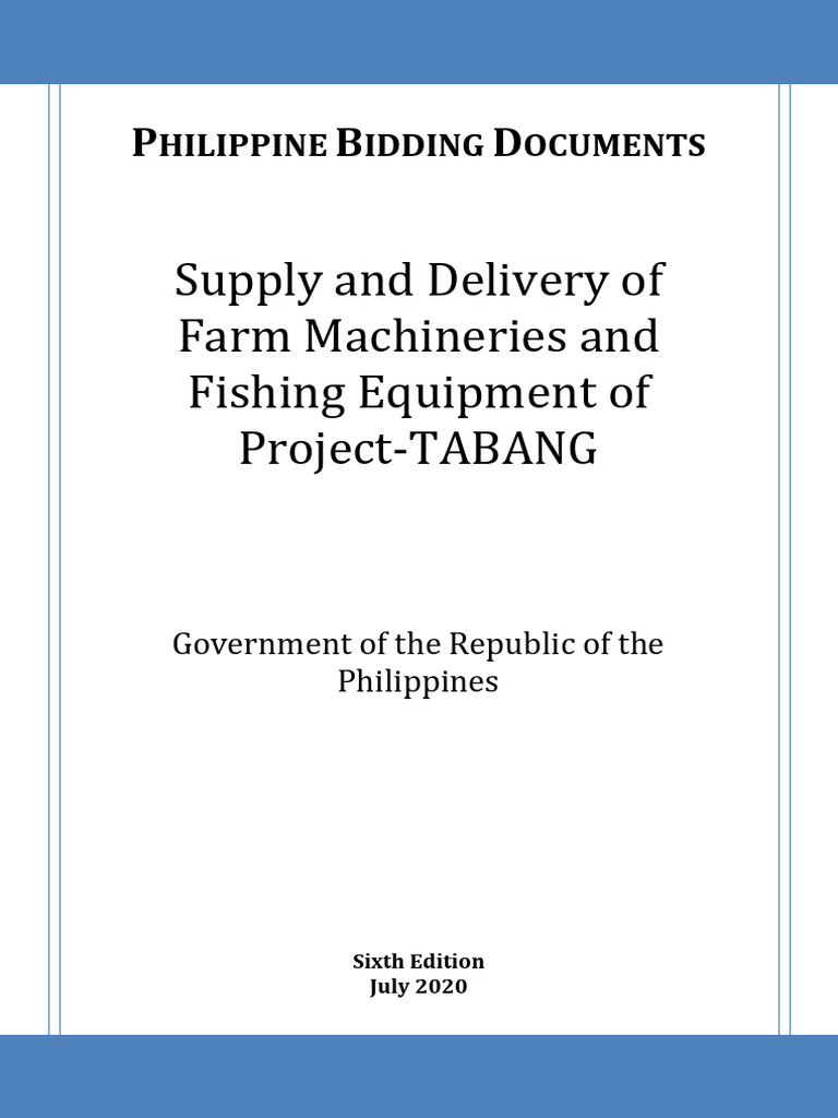 Bid Docs Farm Machieries | PDF | Procurement | Business