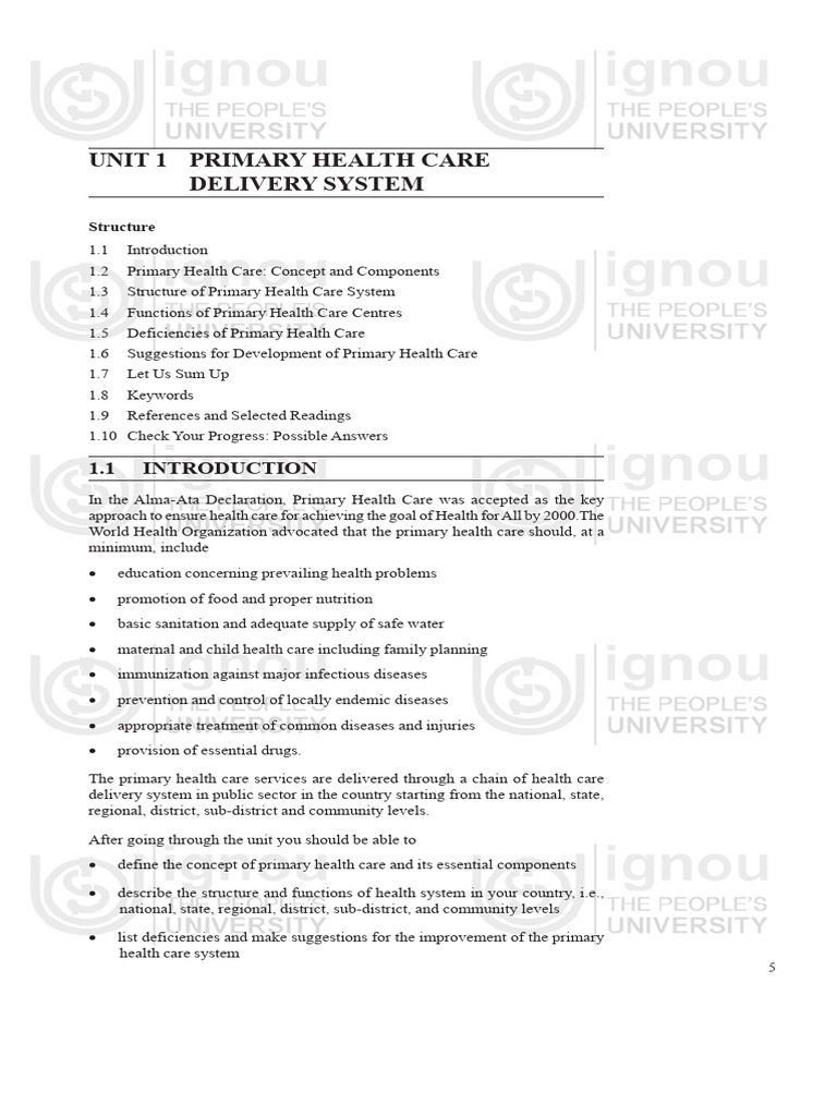 Phc Pdf Notes Pdf Infant Mortality Health Care