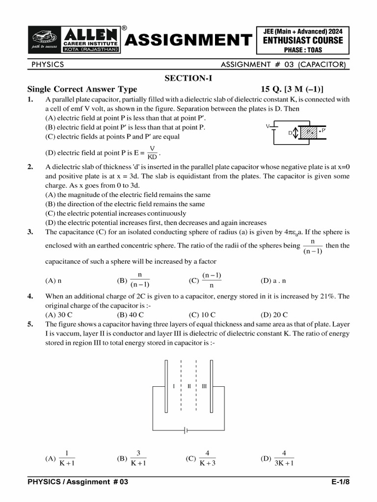 03 # Assignment - Eng (Capacitor) 24 June | PDF