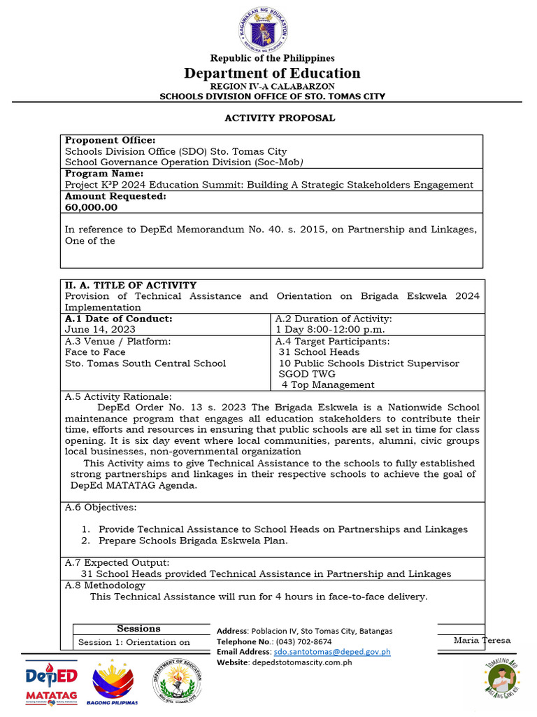 Activity Proposal | PDF