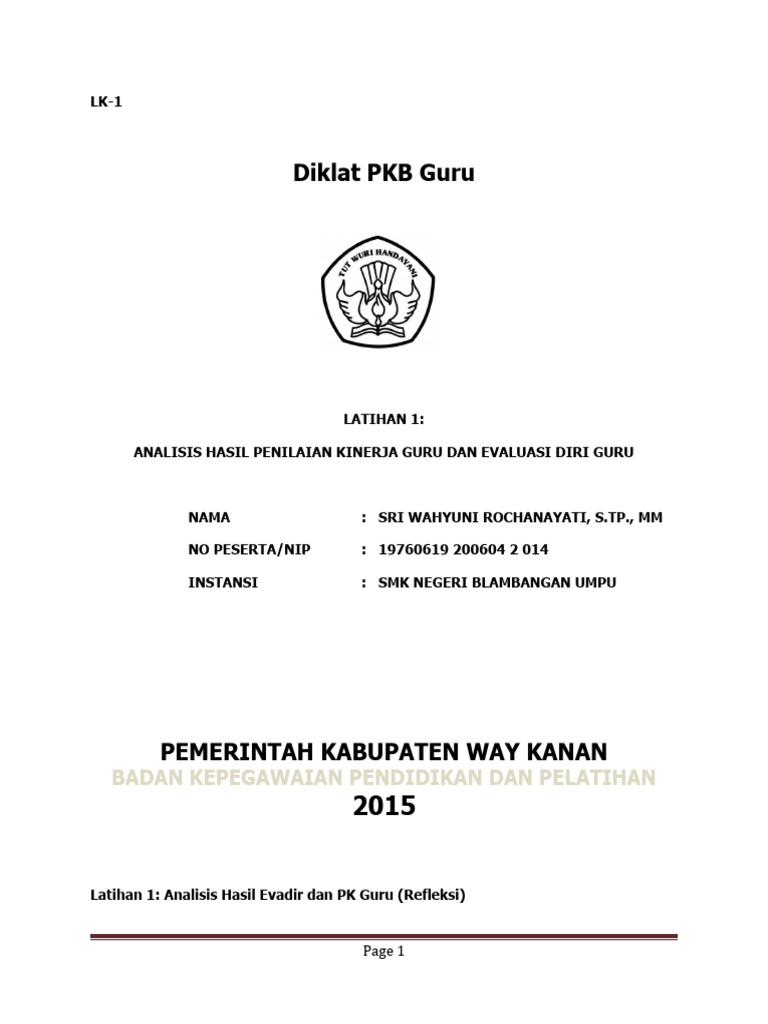 Analisis Hasil PKG Dan Evaluasi Diri Guru Sri W 2015 | PDF | Karier & Perkembangan