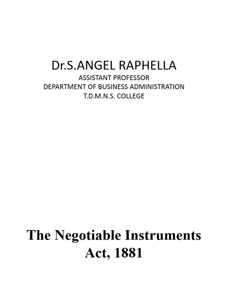 Banking - Negotiable Instruments | PDF | Negotiable Instrument ...