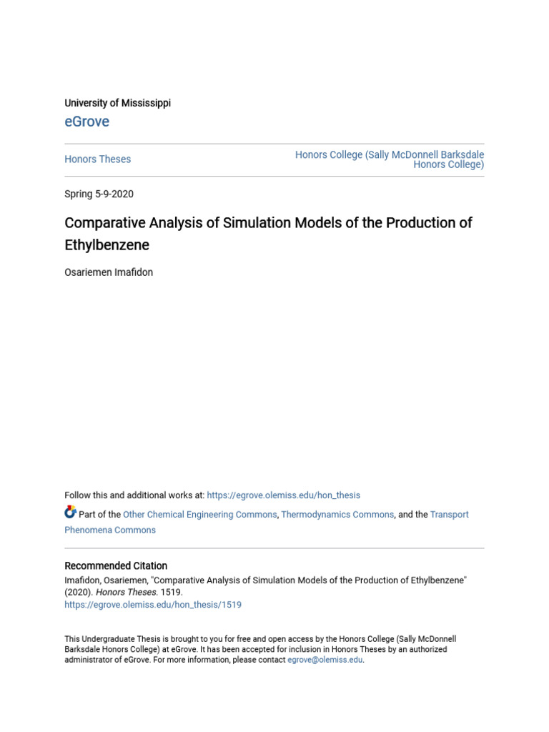 Comparative Analysis of Simulation Models of The Production of Et | PDF ...