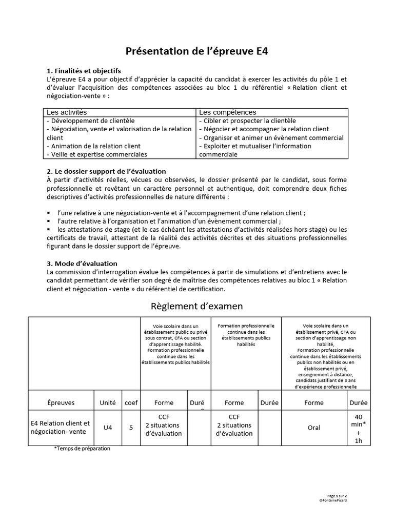 Presentation de L Epreuve E4 | PDF