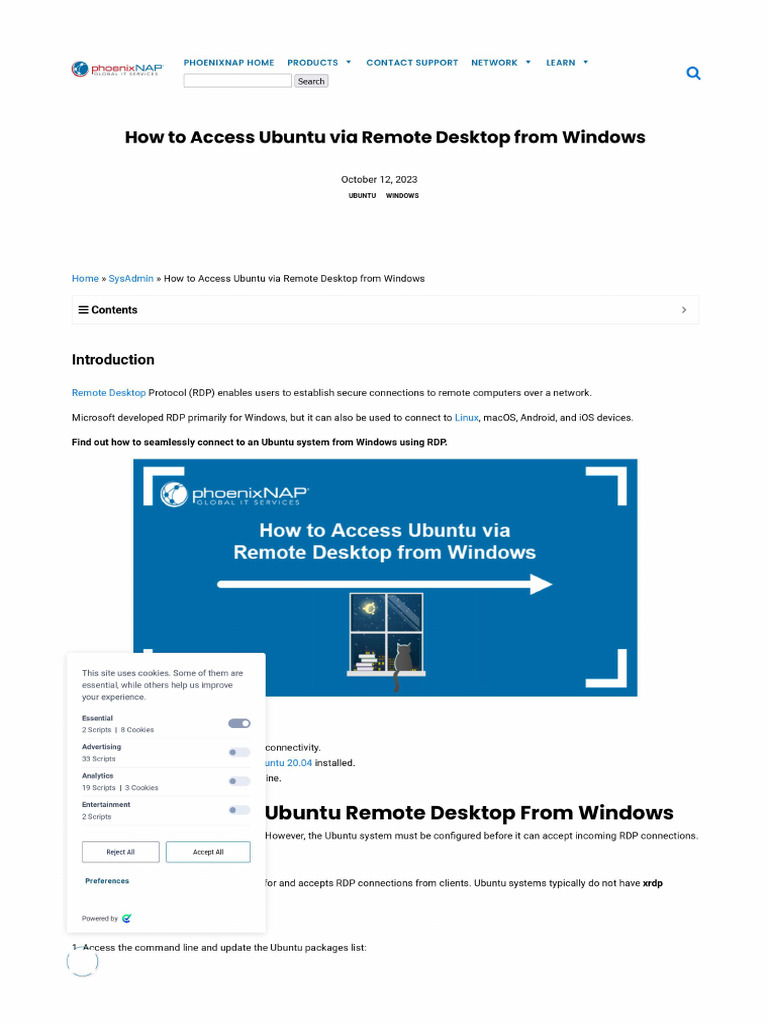 How To Access Ubuntu Via Remote Desktop From Windows4453 | PDF | Computers