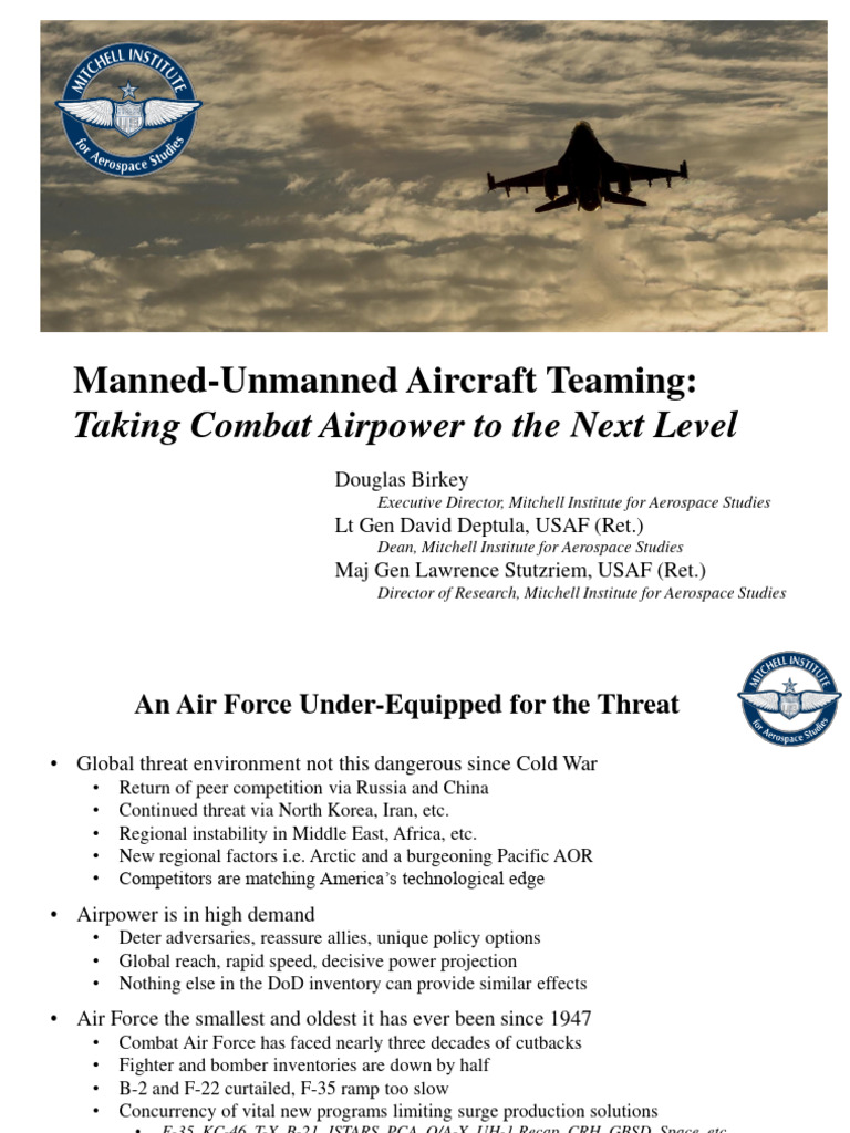Manned-Unmanned Aircraft Teaming: Taking Combat Airpower To The Next Level | PDF | Unmanned ...