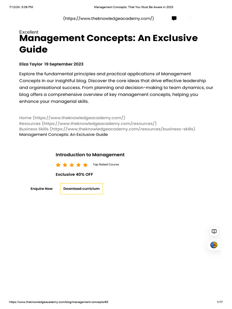 Management Concepts | PDF | Corporate Social Responsibility | Swot Analysis