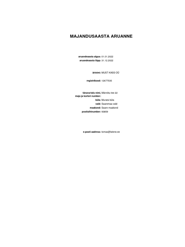 MUST KASS OU-aruanne 2022 | PDF