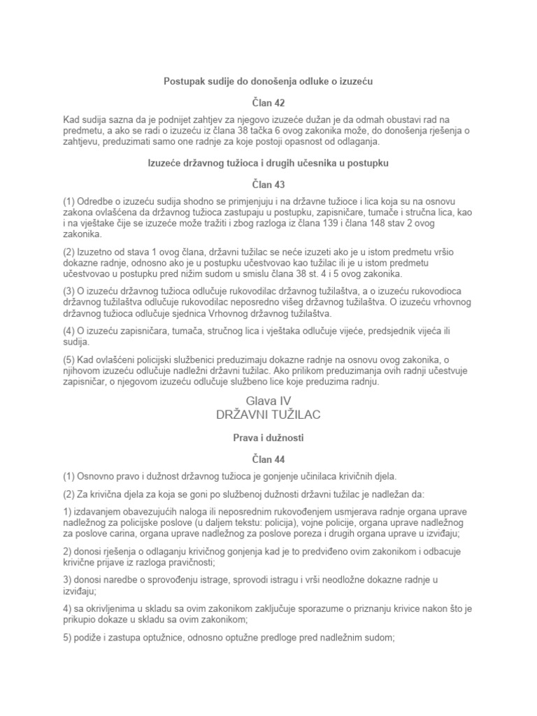 Postupak Sudije Do Donošenja Odluke o Izuzeću | PDF