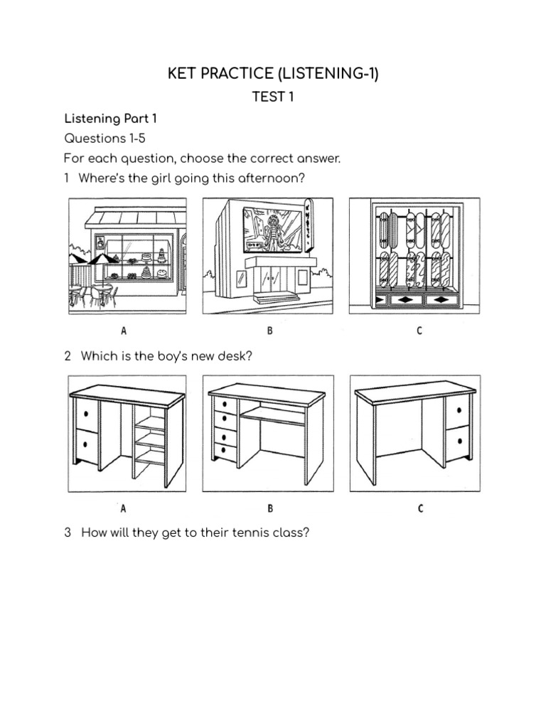 KET Listening Practice Tests Guide | PDF | Cookbooks | Museum