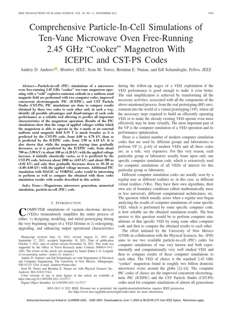 10 1109@tps 2021 3115717 | PDF | Microwave | Cathode