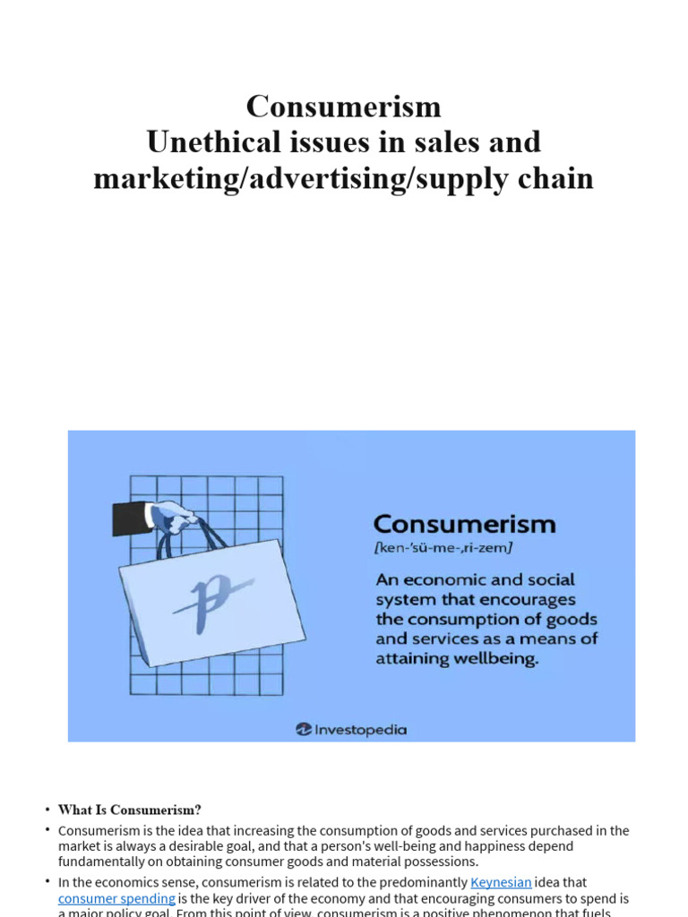 Consumerism Ethical Isses Topic 3& 4 | PDF | Consumerism | Consumption ...