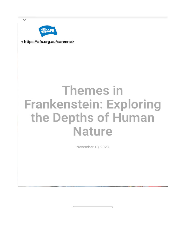 Themes in Frankenstein - Exploring The Depths of Human Nature | PDF ...