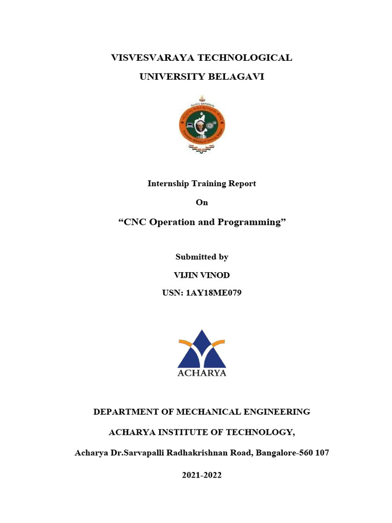 INTERNSHIP FINAL REPORT | Download Free PDF | Numerical Control ...