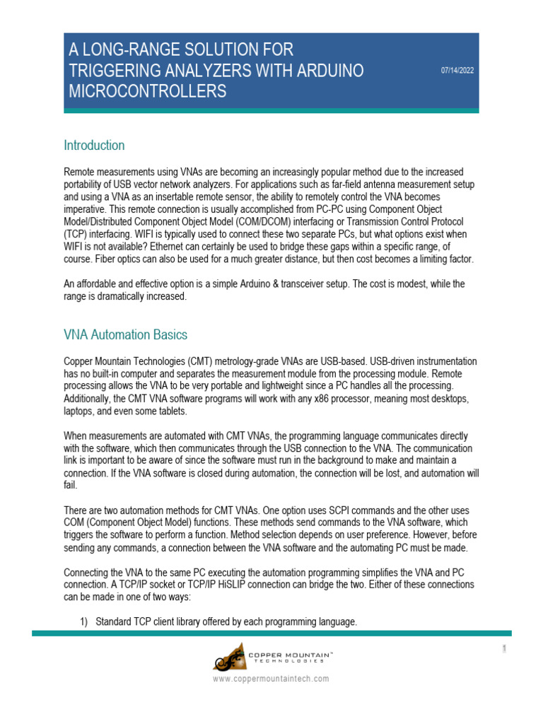 A Long Range Solution For Triggering Analyzers With Arduino Microcontrollers | PDF | Arduino ...
