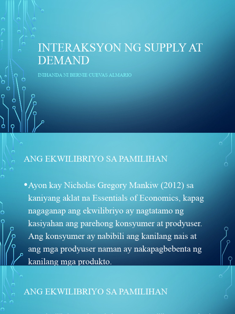 Interaksyon Ng Supply | PDF