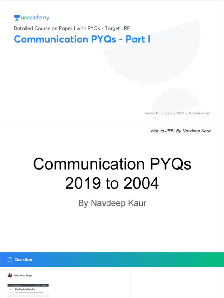 Communication PYQs Part I No Anno | PDF