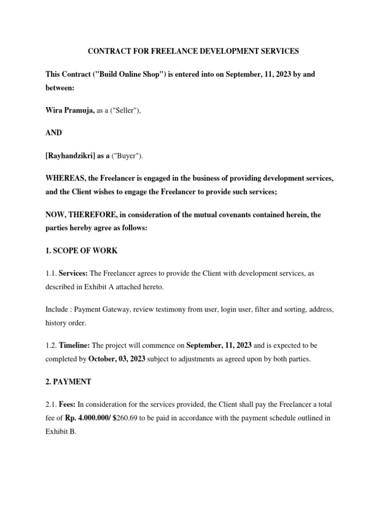 CONTRACT Web Developer | PDF | Freelancer | Non Disclosure Agreement