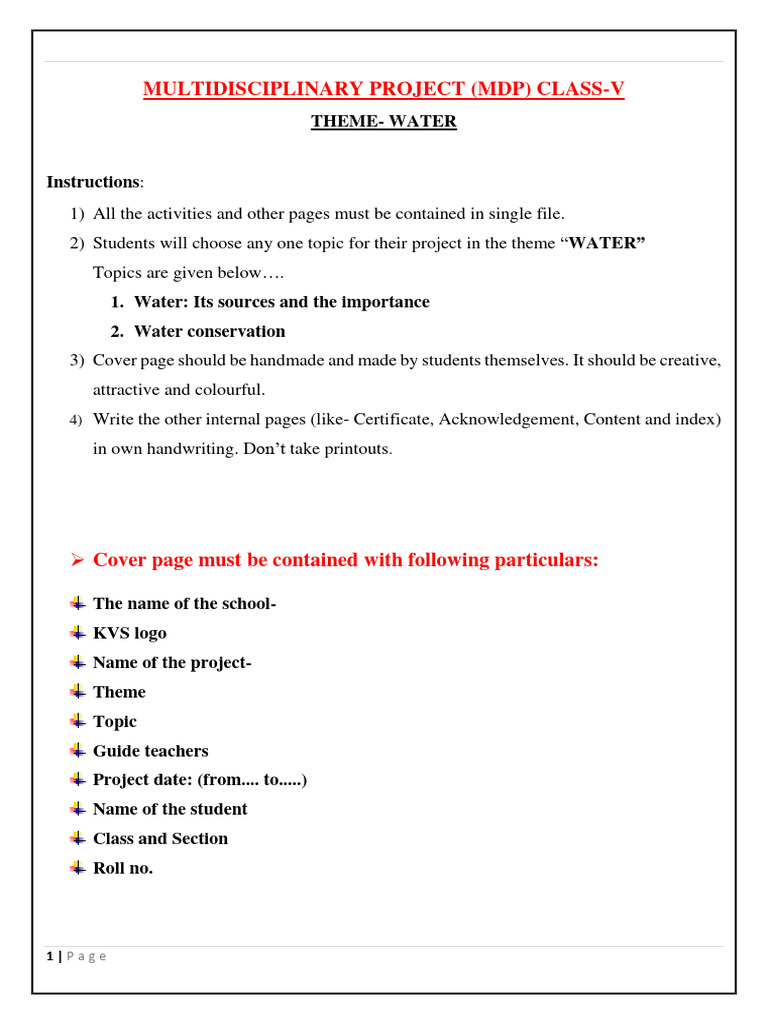 Class V Water Project Guide | PDF | Water
