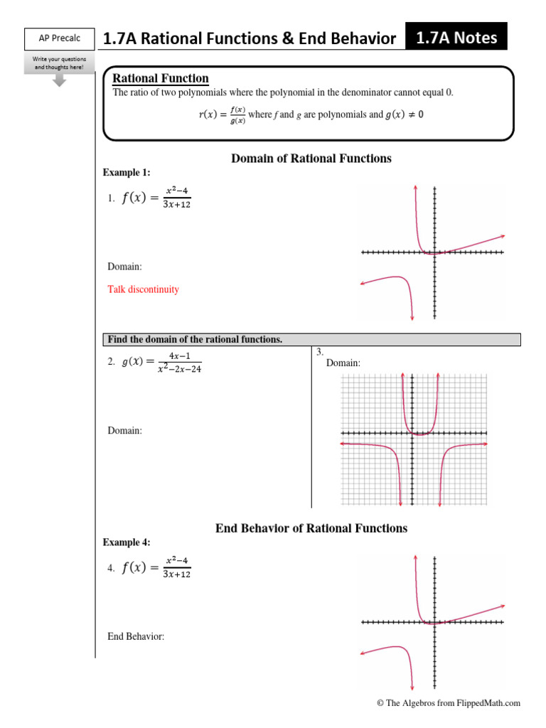 Rational Functions & End Behavior Guide | PDF | Function (Mathematics ...
