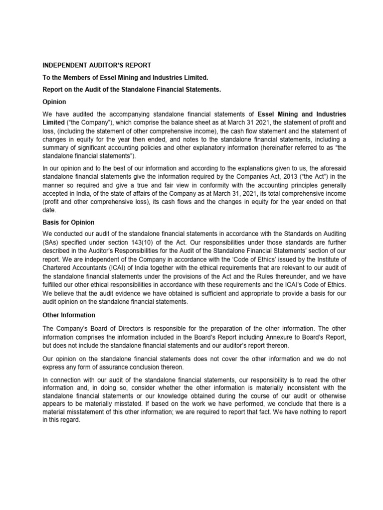 EMIL Annual Financial Statements FY 2020 21 | PDF | Internal Control ...