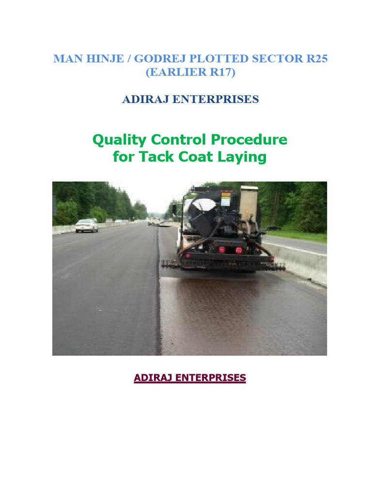 Tack Coat Quality Control Procedure | PDF | Materials