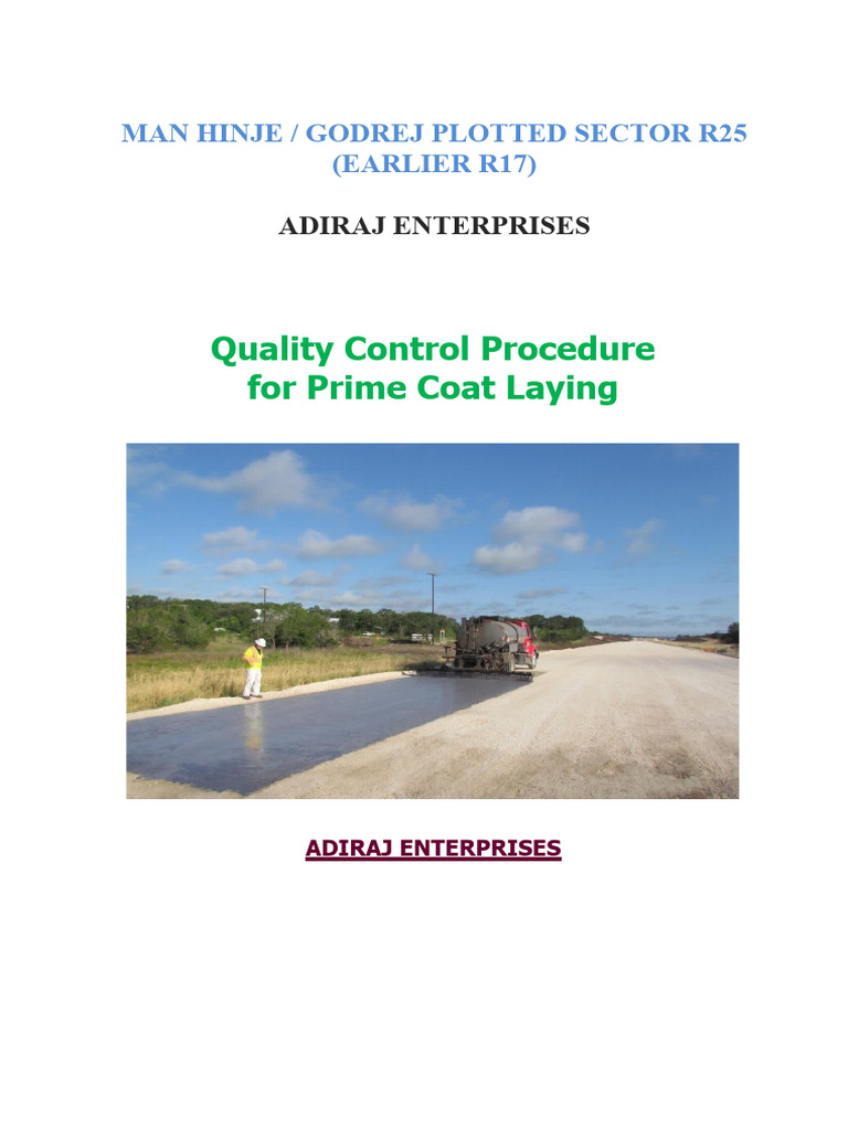Methodology For Prime Coat | PDF | Road Surface | Materials
