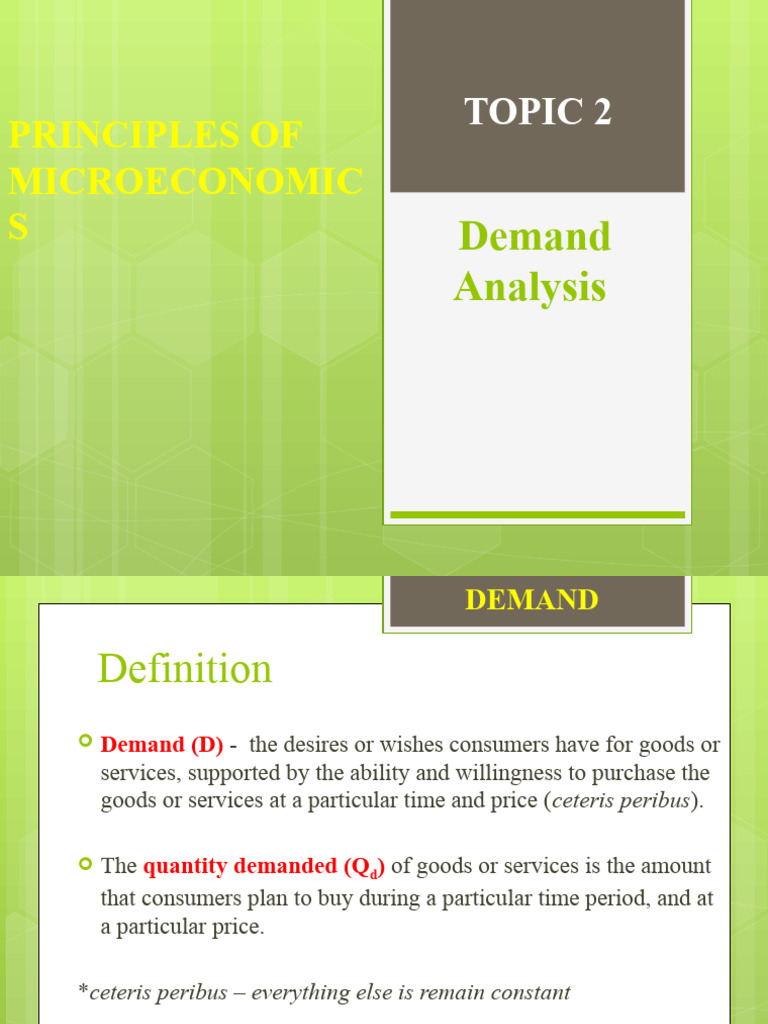 Unit 2 - Demand Analysis | PDF | Demand | Supply (Economics)