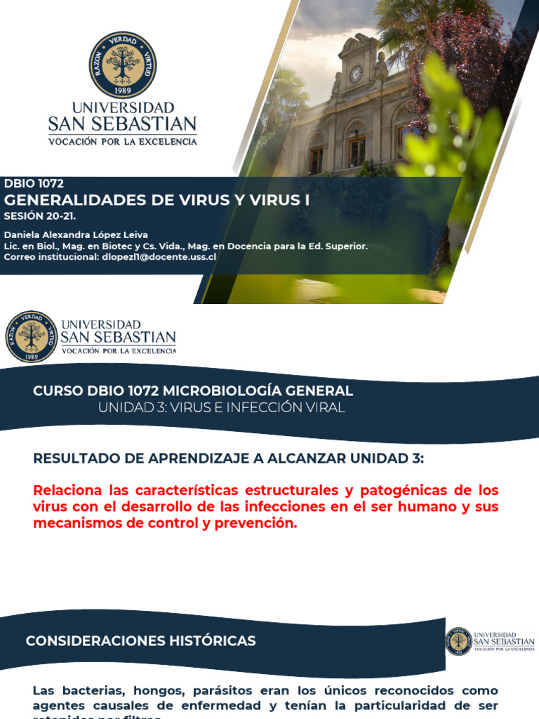 2024-1 Clase 19 Generalidades de Virus y Virus I | PDF | Virus | Ciencias de la vida