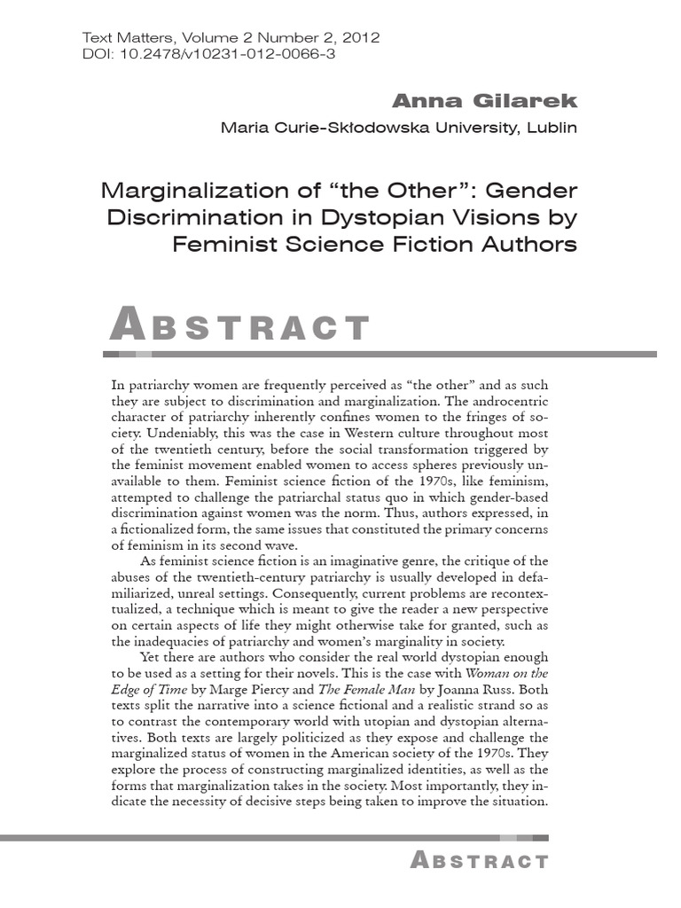 Marginalization of The Other Gender | PDF | Feminism | Gender Studies