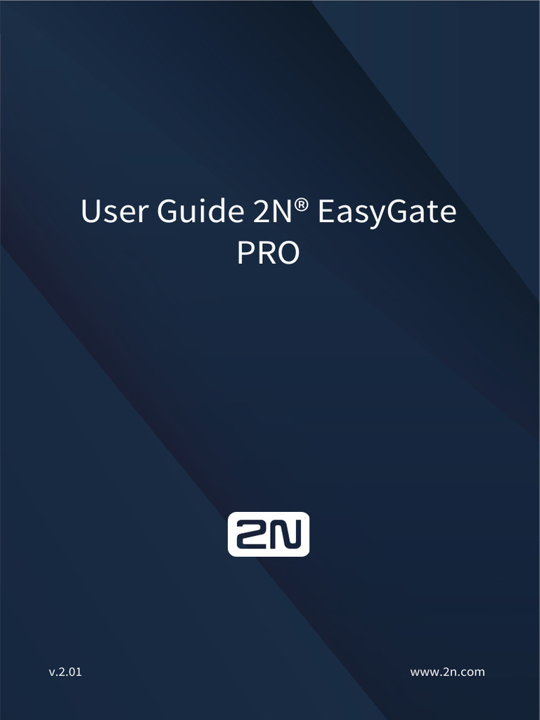 2N Easy Gate PRO User Guide EN 2.01 | PDF | Telephone | Personal Identification Number