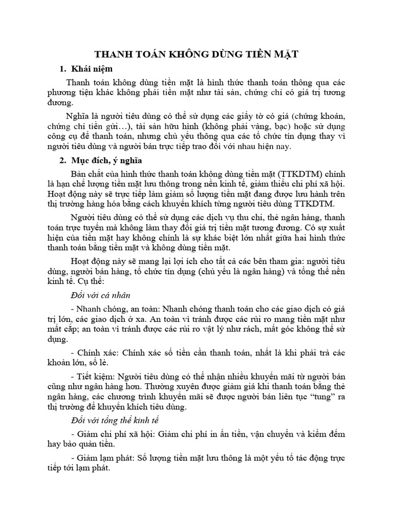 ThanhToanKhongDungTienMat13.7 Khái Quát Chung | PDF