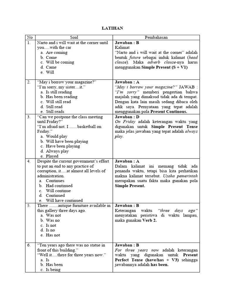 Latihan 1 Kelas 10 | PDF | Linguistic Typology | Syntax
