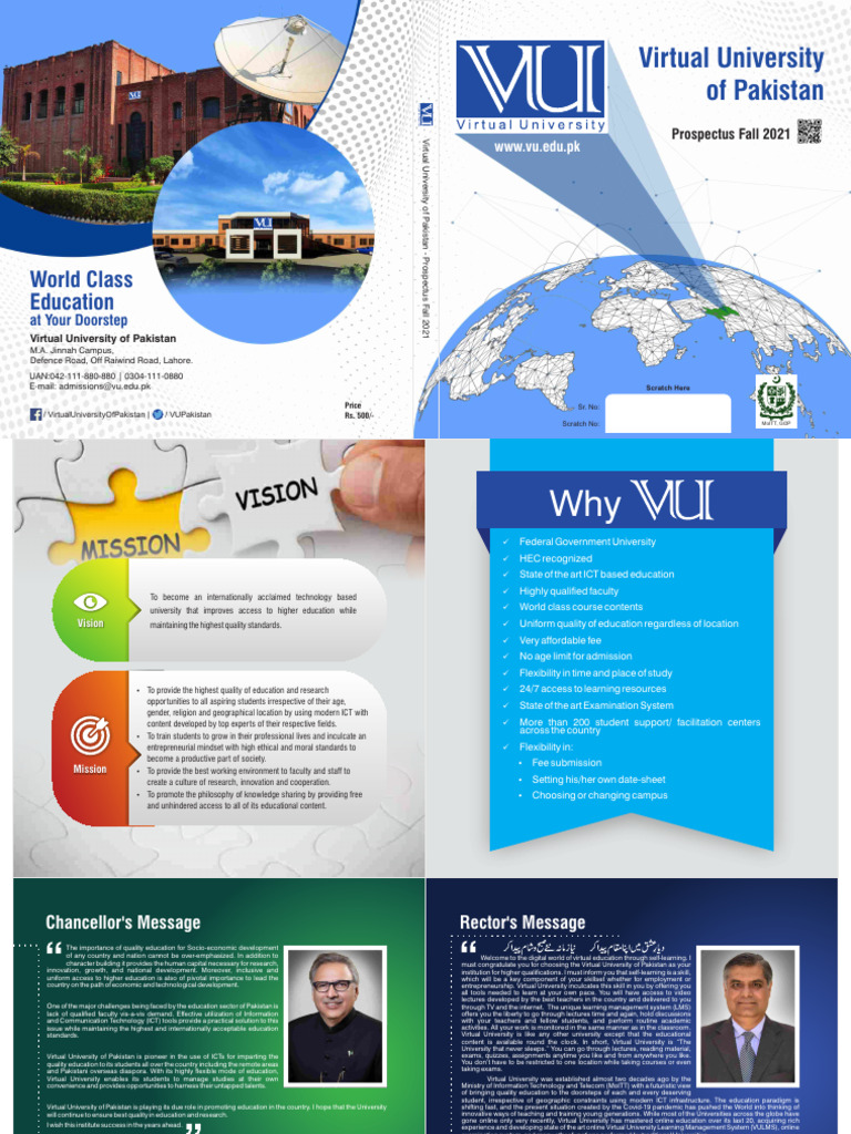 VU Prospectus - Fall 2021 | PDF | Educational Technology | Course Credit