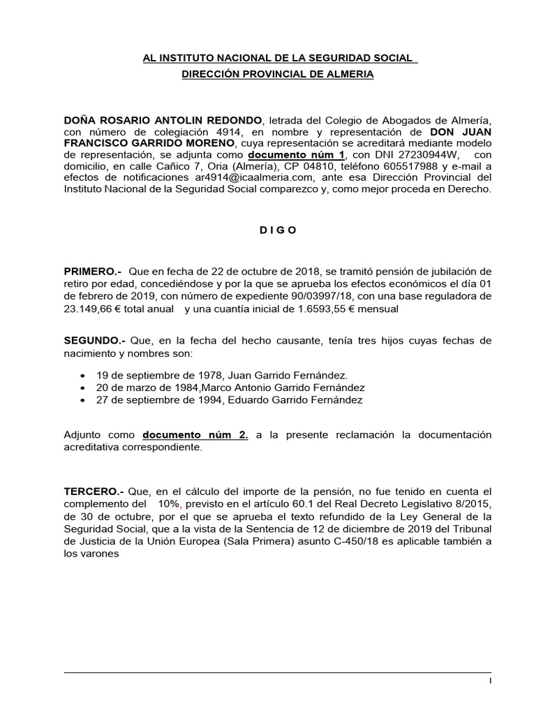 Modelo Solicitud Pidiendo Complemento Paternidad_signed | Descargar gratis PDF | Pensión ...
